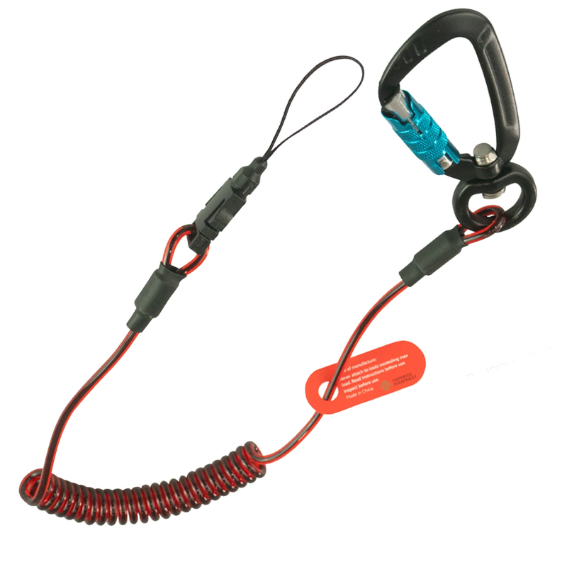 Gripps Coil E-Tether With Dual Locking Carabiner – Harness Equipment