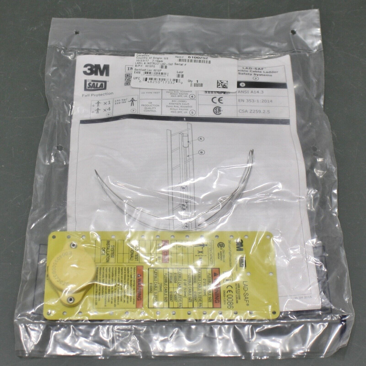3M Sala Lad-Saf Inspection Plate – Harness Equipment